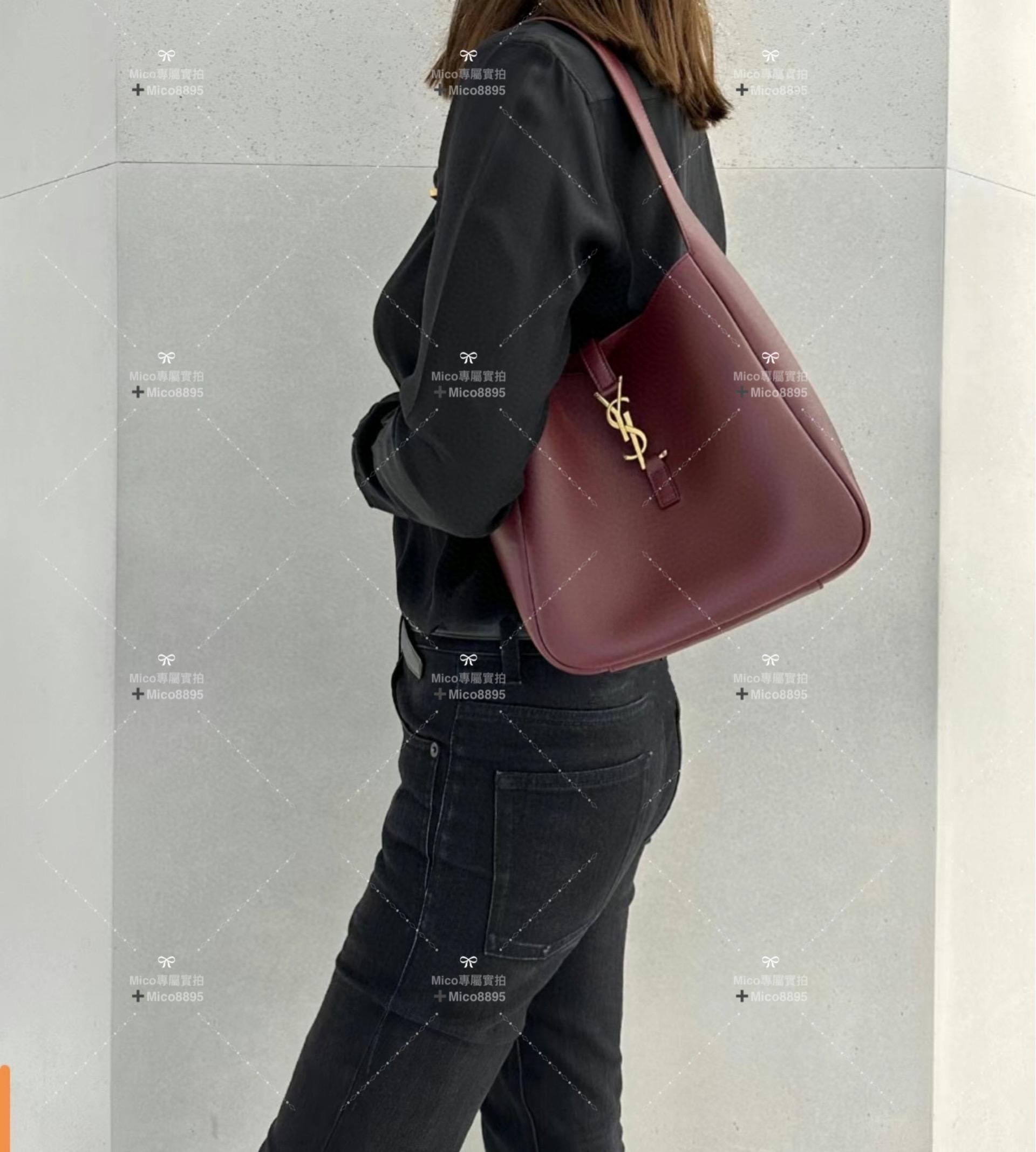 YSL 聖羅蘭 棗紅 Le 5A7 Soft Hobo 腋下包/肩背包 牛皮 真皮 23cm | Mico高端訂製