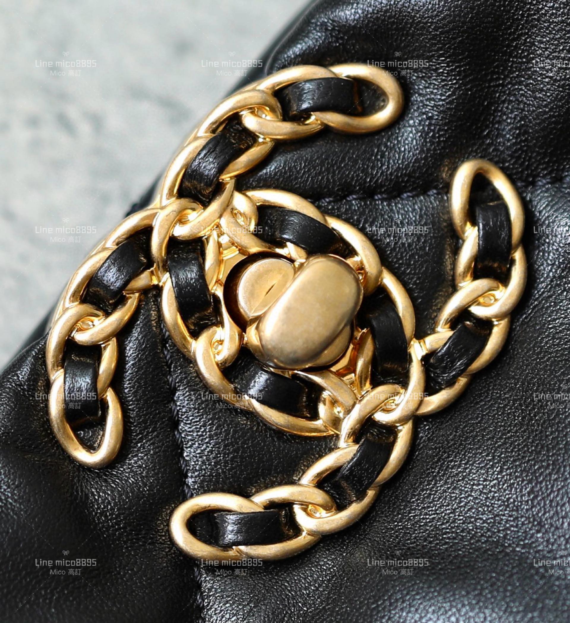 Chanel 22K 秋冬系列 𝚂𝚑𝚘𝚙𝚙𝚒𝚗𝚐 𝙱𝚊𝚐 19系列 橫款購物袋 黑色/小羊皮 | Mico高端訂製