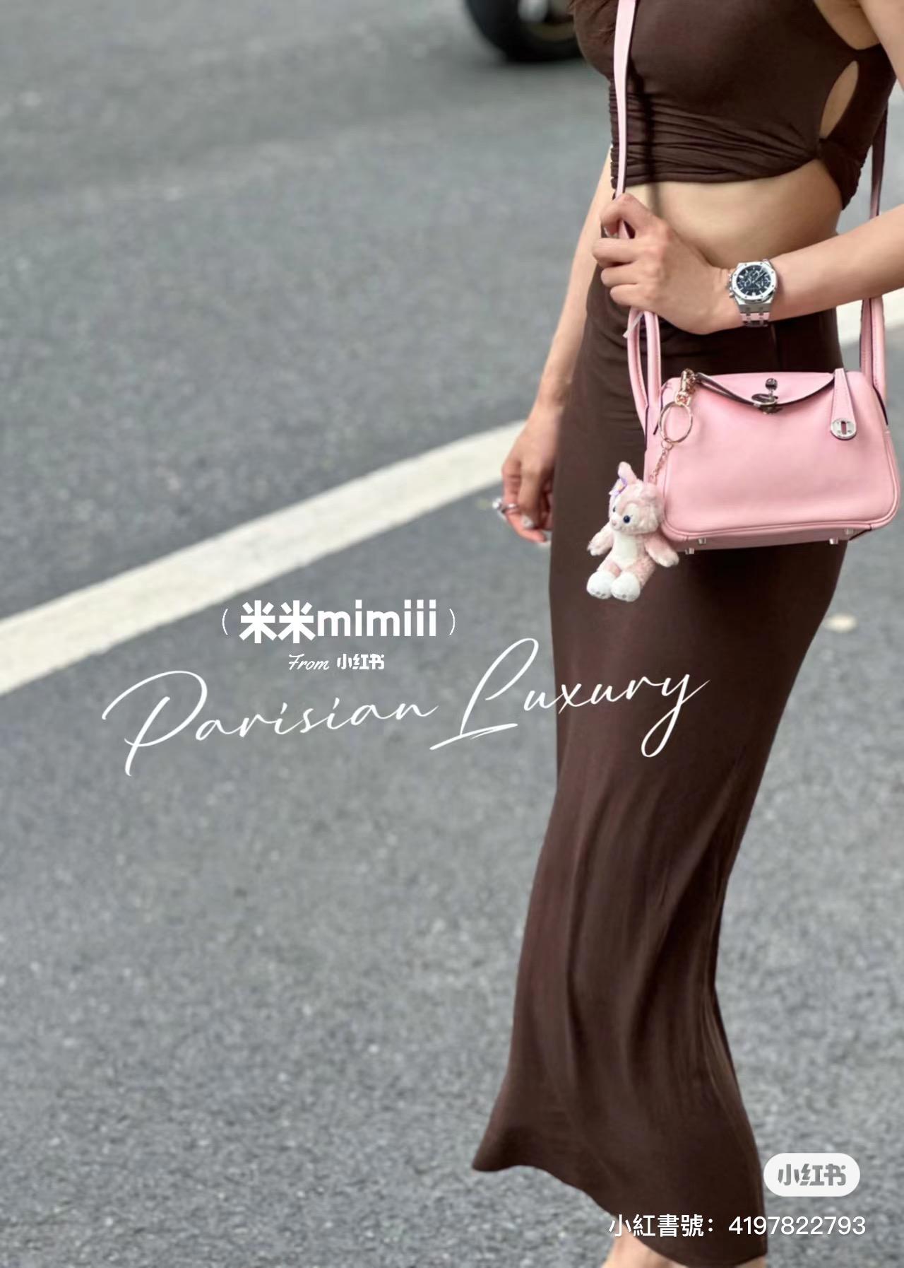 HERMES mini Lindy swift 3Q粉 銀扣，全手工手縫 | Mico高端訂製