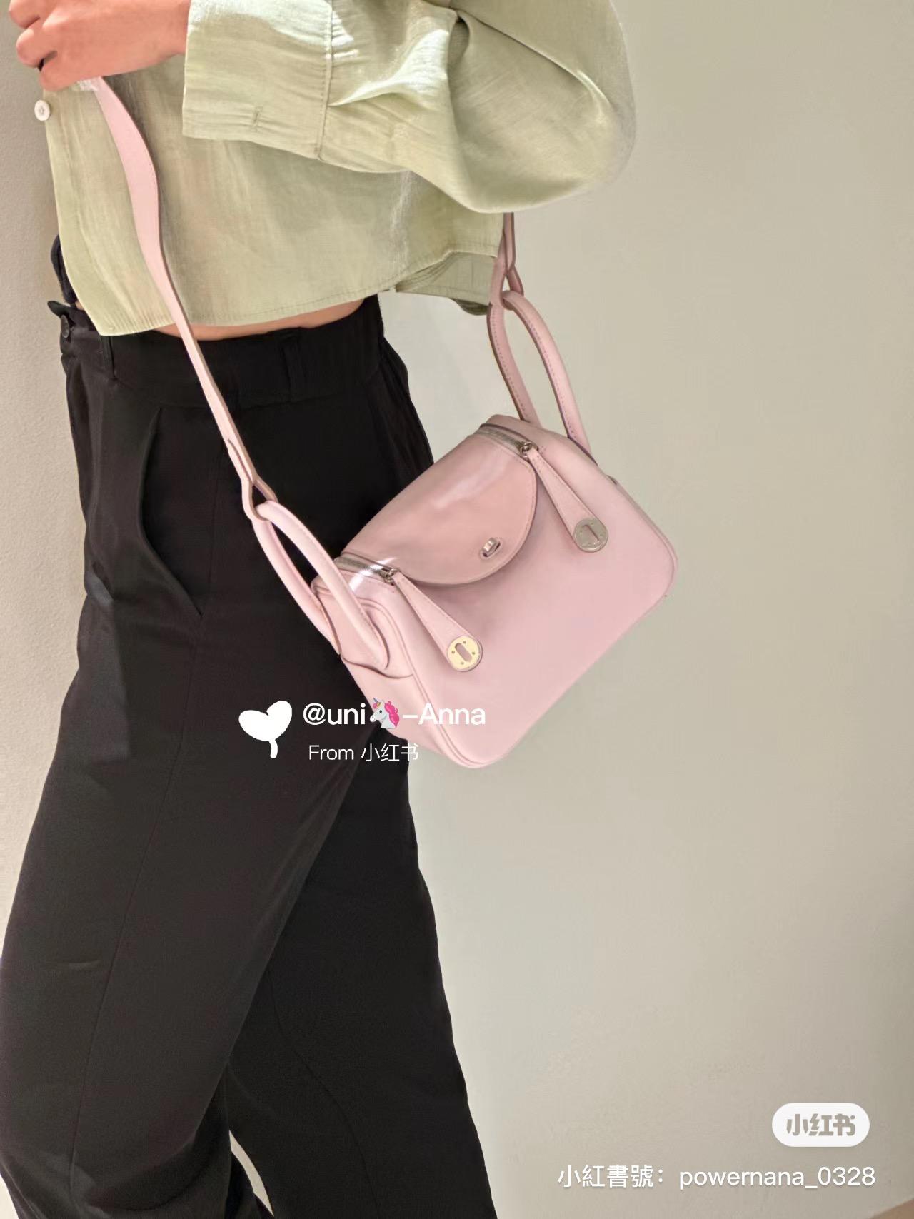 HERMES Mini lindy swift 09夢幻紫粉 銀釦，全手工手縫 | Mico高端訂製