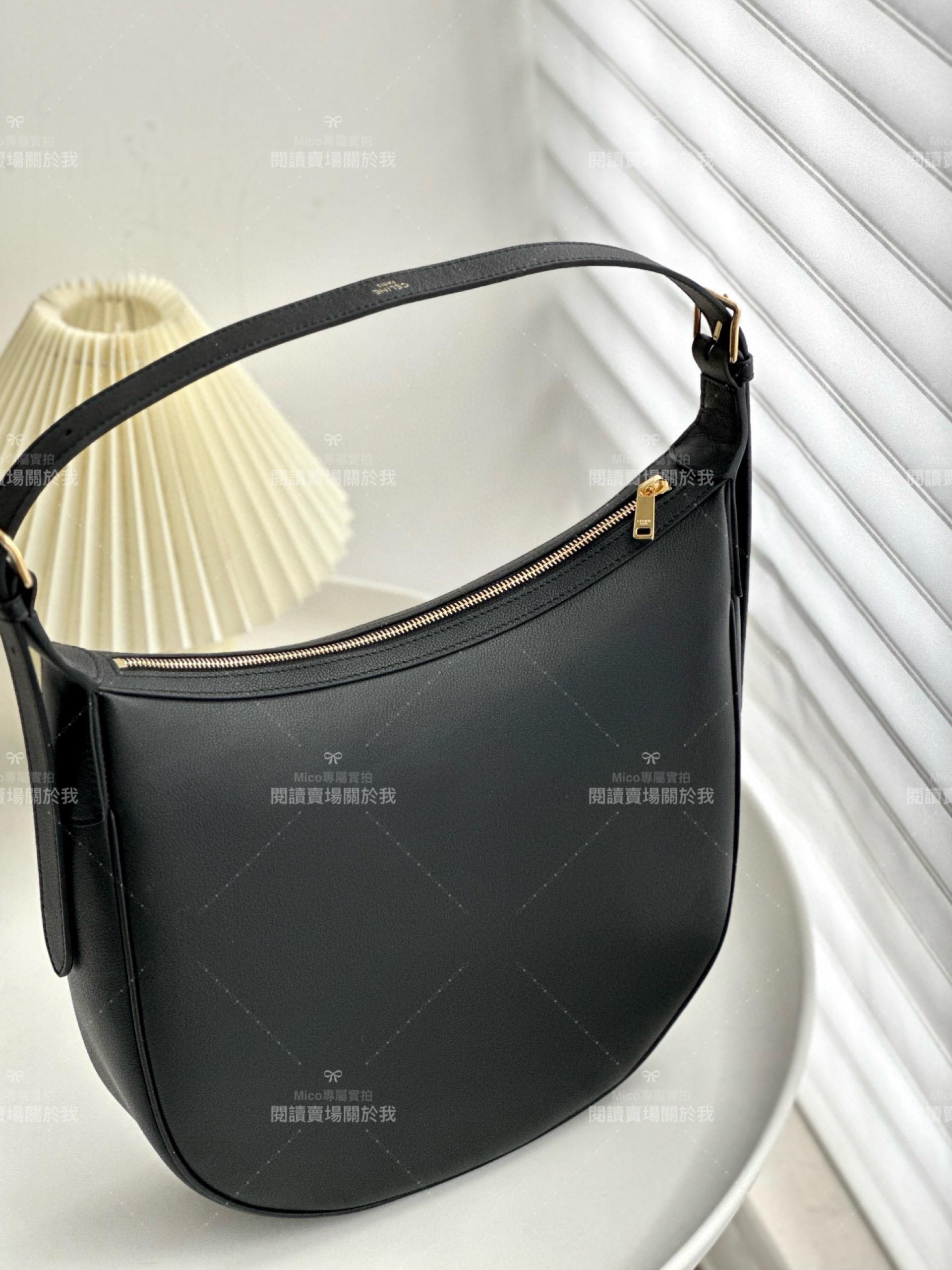 Celine 新款 黑色 Heloise Cuir Triomphe 全皮革 hobo包 真皮 尺寸：30x28.5x8cm 低調簡約通勤包 ...